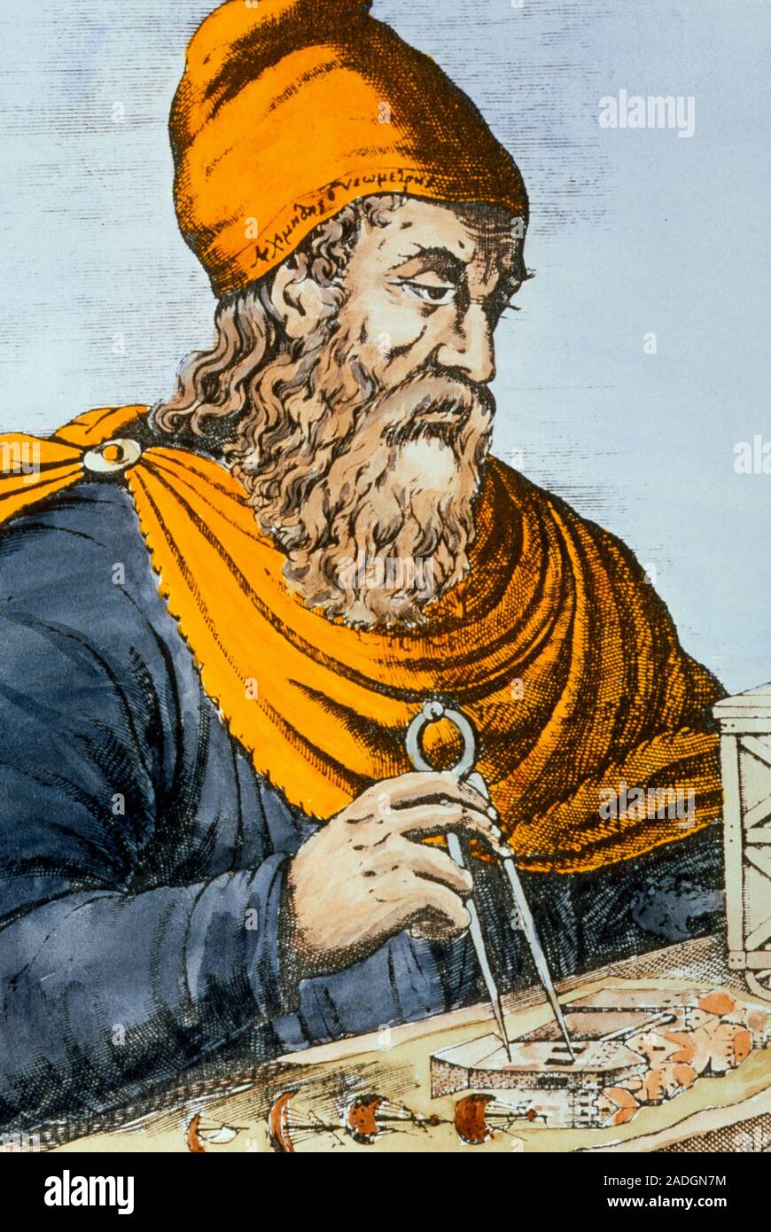 Archimede. Ritratto colorato del greco antico matematico e fisico ... Archimede. Ritratto colorato del greco antico matematico e fisico ...