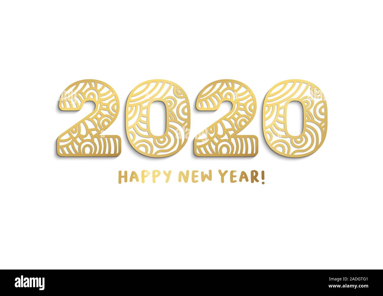 2020 felice anno nuovo golden tagliati a laser lettering. Zodiaco ...