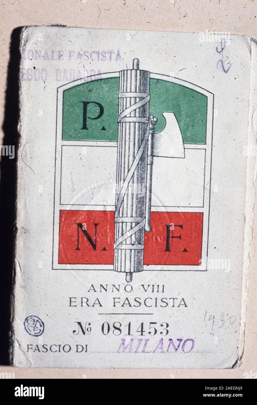 Partito nazionale fascista immagini e fotografie stock ad alta ...