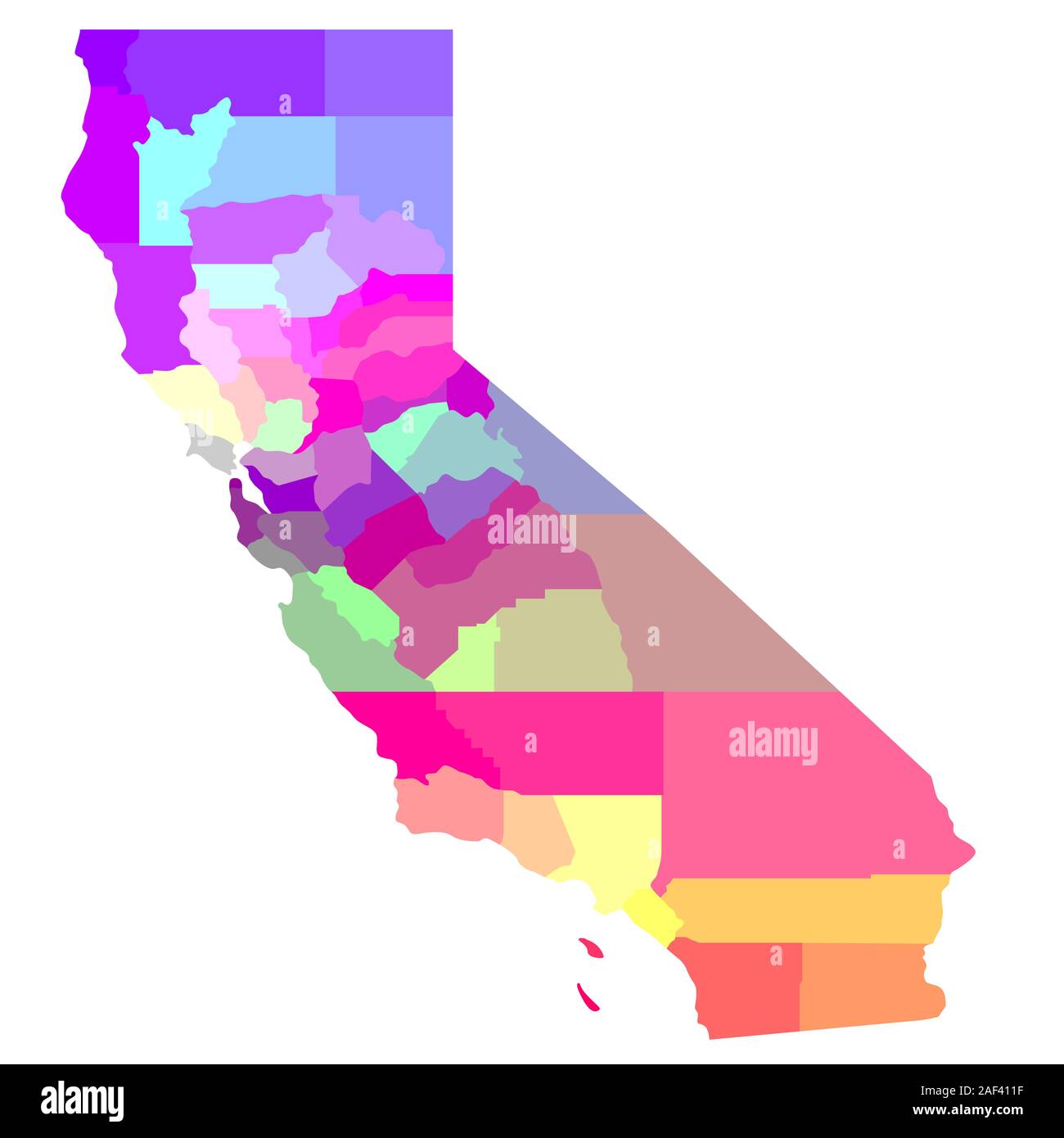 Mappa california con citta immagini e fotografie stock ad alta ...