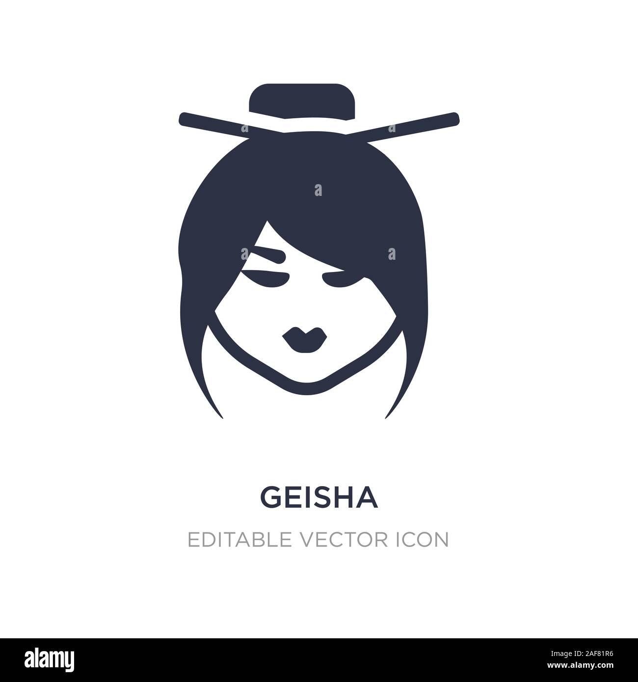Geisha, icona su sfondo bianco. Elemento di semplice illustrazione dal ...