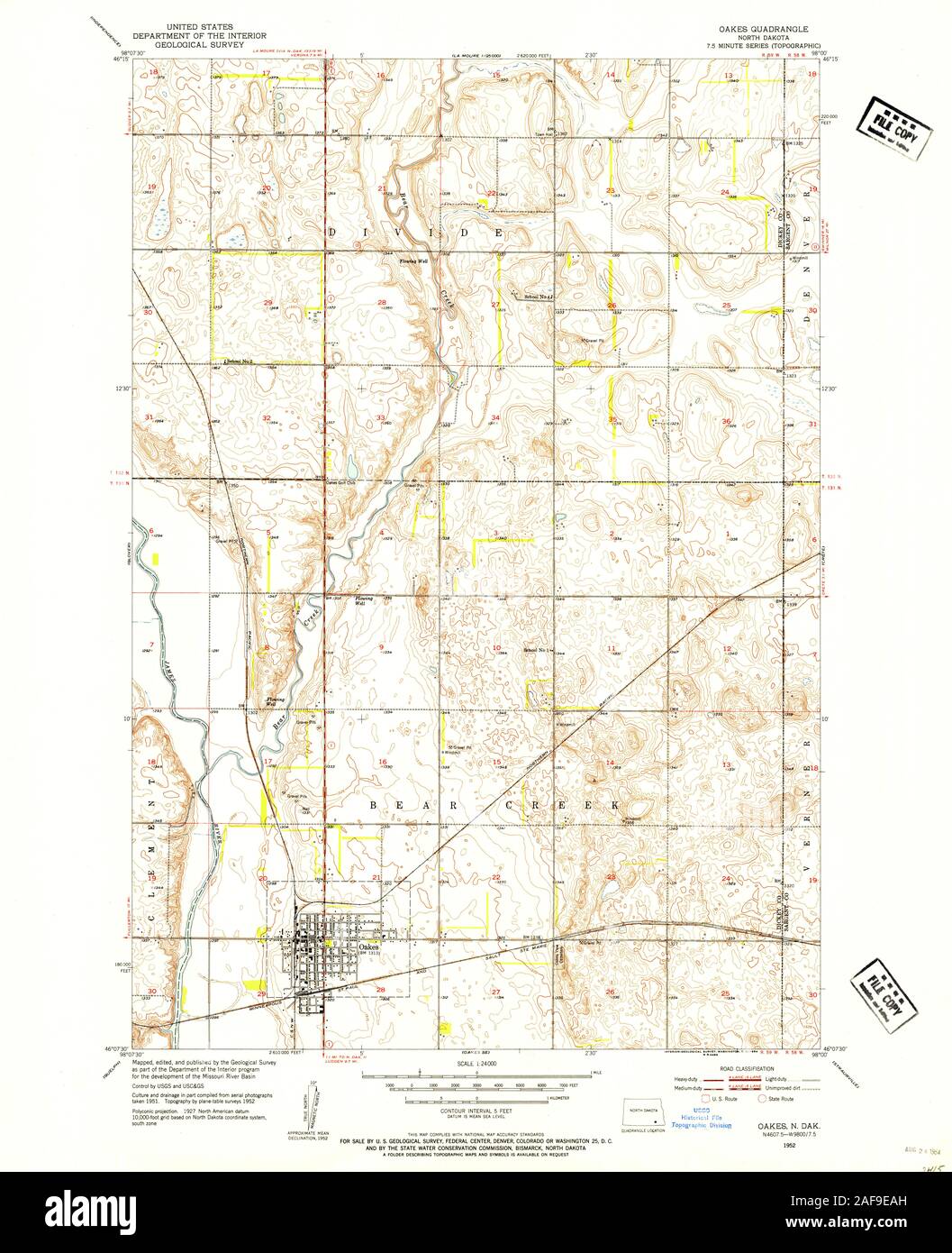 Mappa di oakes, dakota del nord immagini e fotografie stock ad alta ...