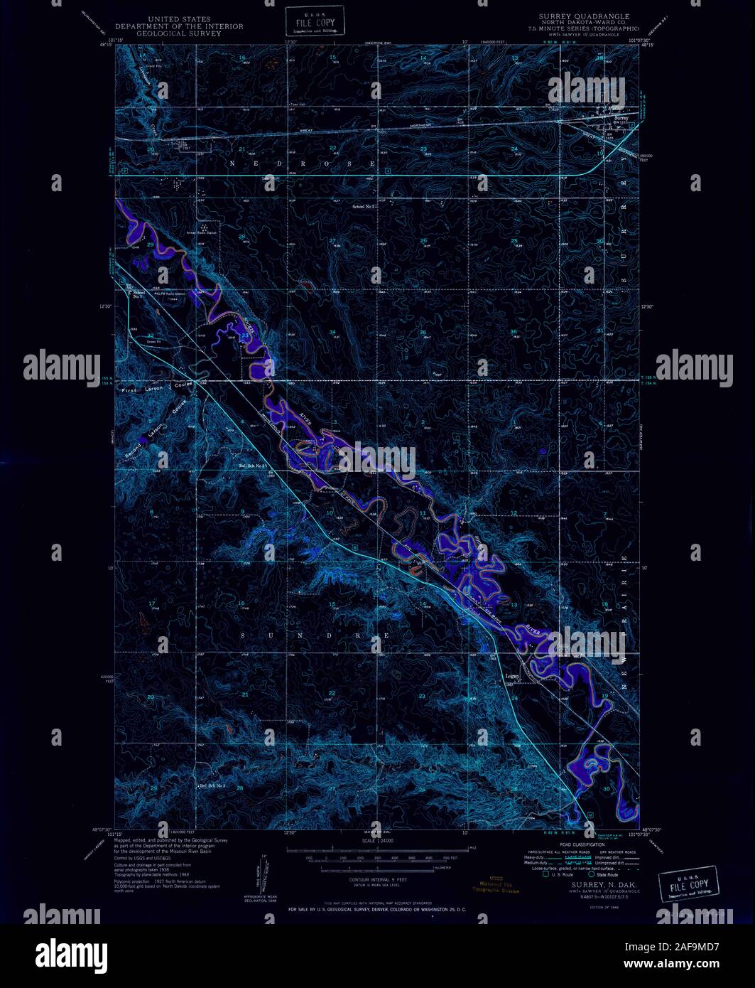 Surrey mappa del dakota del nord immagini e fotografie stock ad alta ...