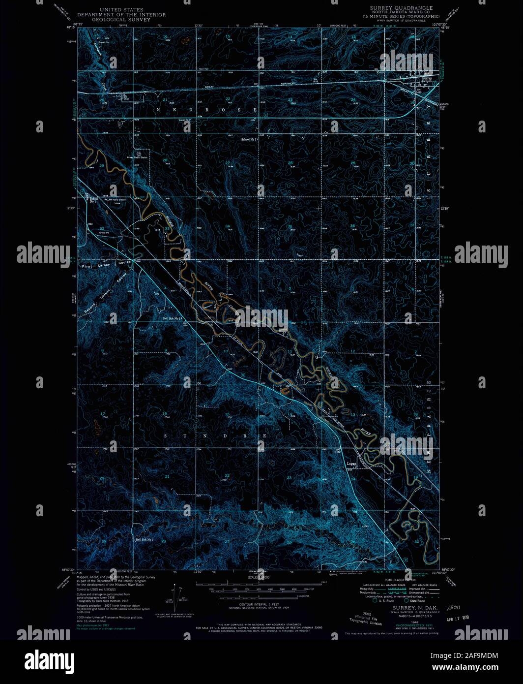 Surrey mappa del dakota del nord immagini e fotografie stock ad alta ...