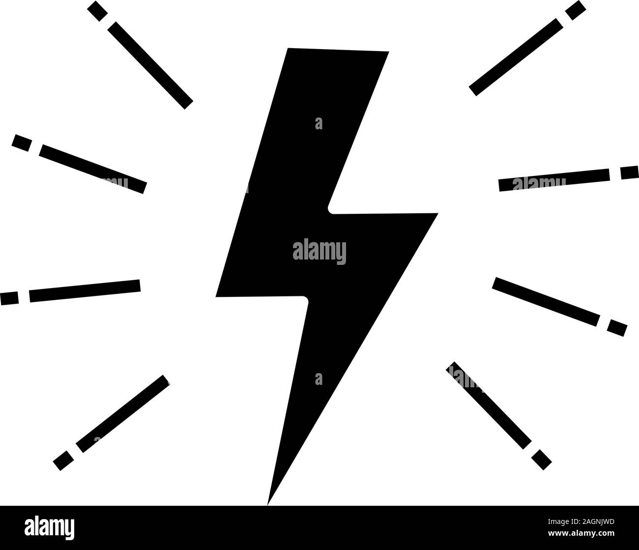 Il simbolo del fulmine icona glyph. Segno di elettricità. Velocità e ...