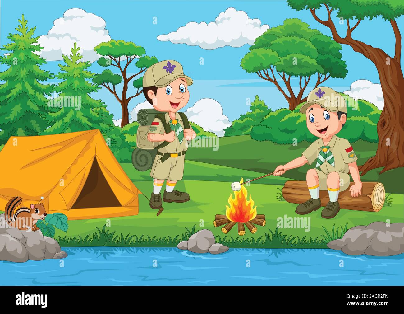 Scout scouting tent Immagini Vettoriali Stock - Alamy