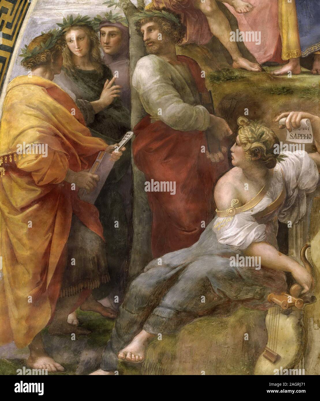 Il Parnaso. Dettaglio. (Affresco nella Stanza della Segnatura). Museo ...