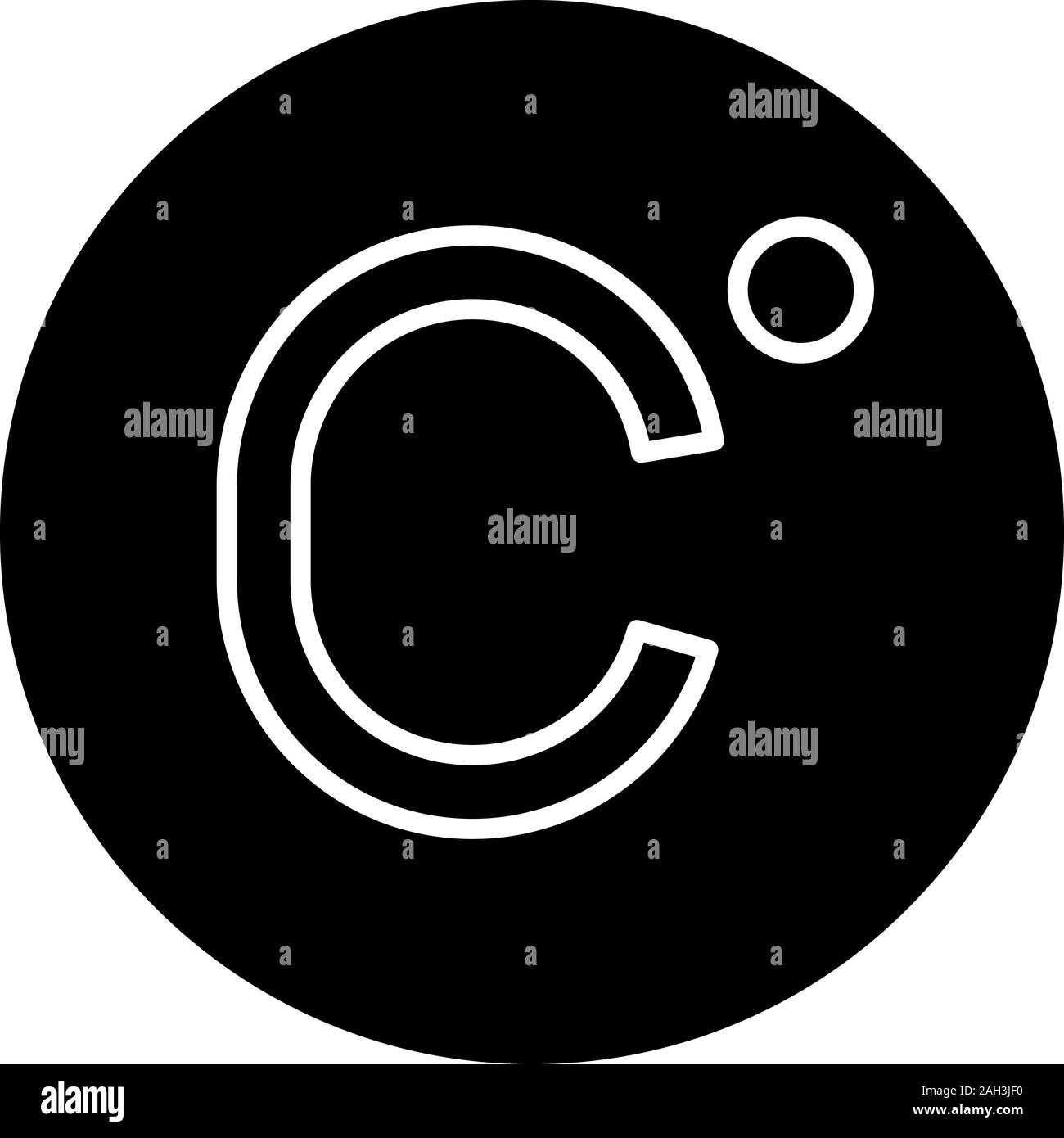 Gradi centigradi di temperatura icona glyph. Simbolo di Silhouette ...