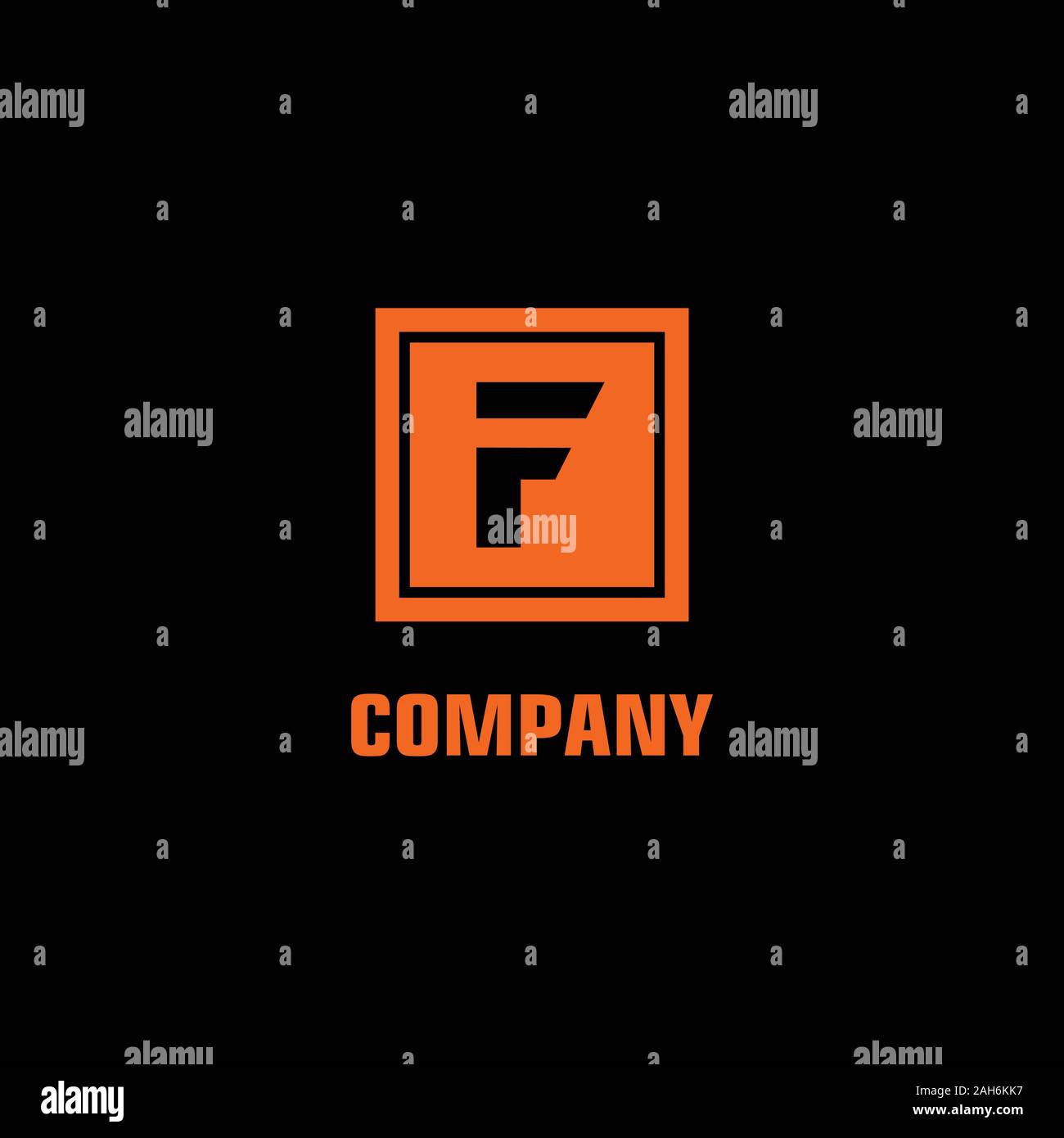 Lettera F alfabetiche Logo Design Template, marrone, Orange Box ...