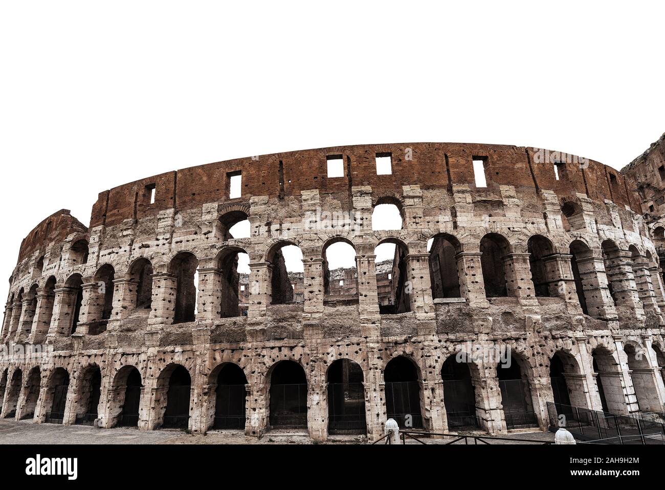 Il Colosseo di Roma isolato su sfondo bianco, Amphitheatrum Flavium 72 ...