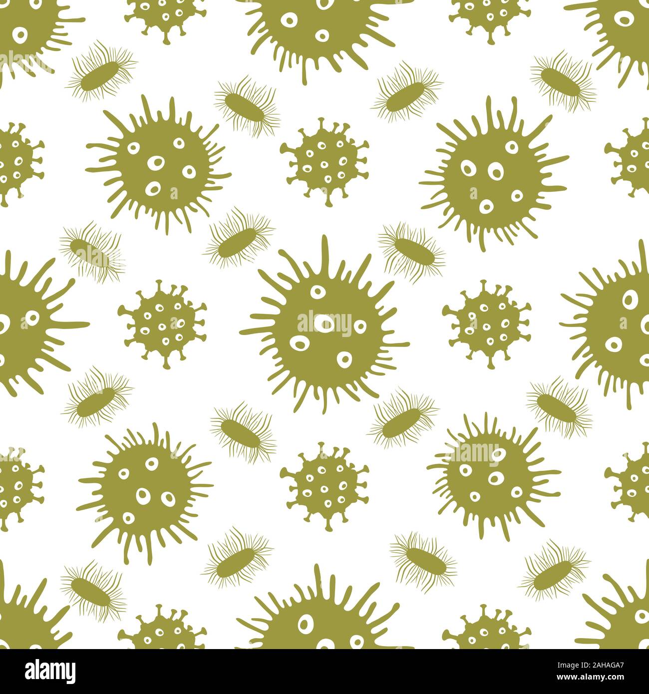 Vector pattern senza giunture di microbi, virus, batteri e germi ...