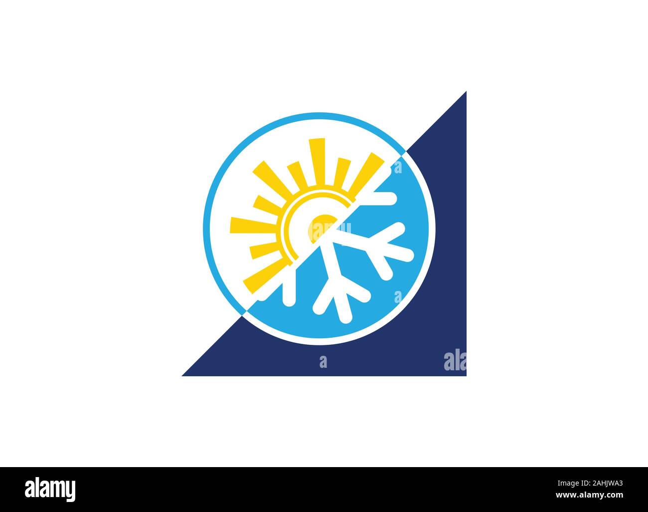 Il condizionatore d'aria il logo simbolo del segno. A caldo e a freddo ...