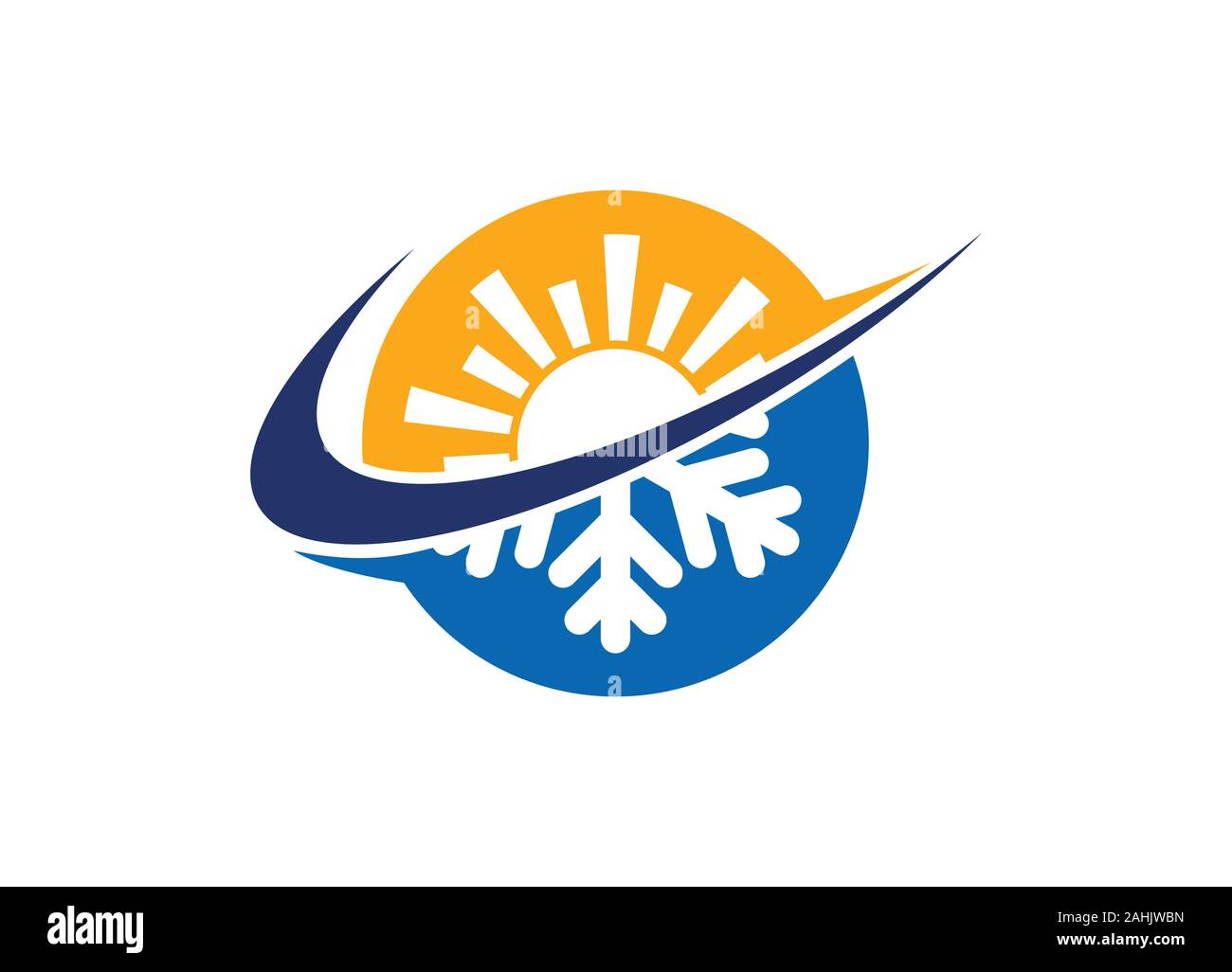 Il condizionatore d'aria il logo simbolo del segno. A caldo e a freddo ...