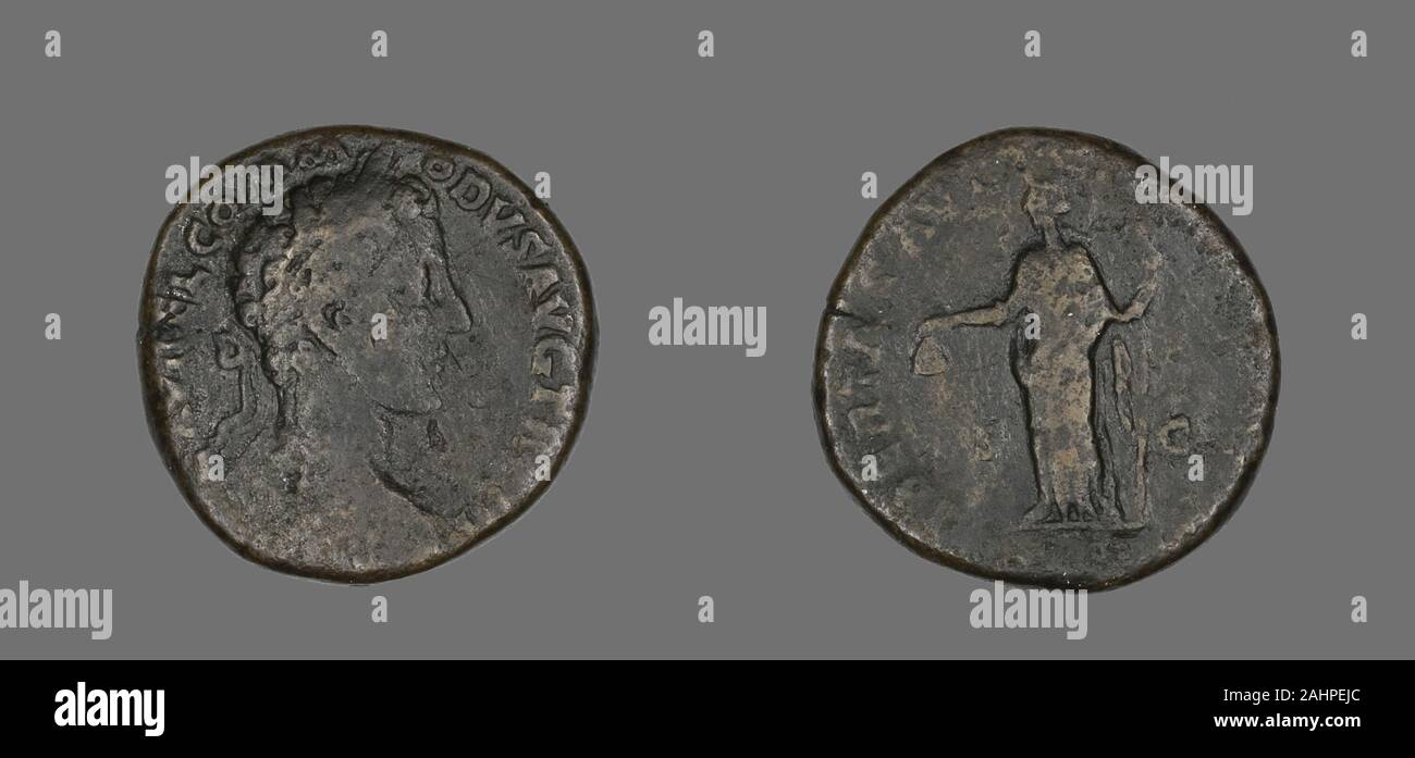 Antico romano. Sestertius (moneta) raffigurante l'imperatore Commodo ...