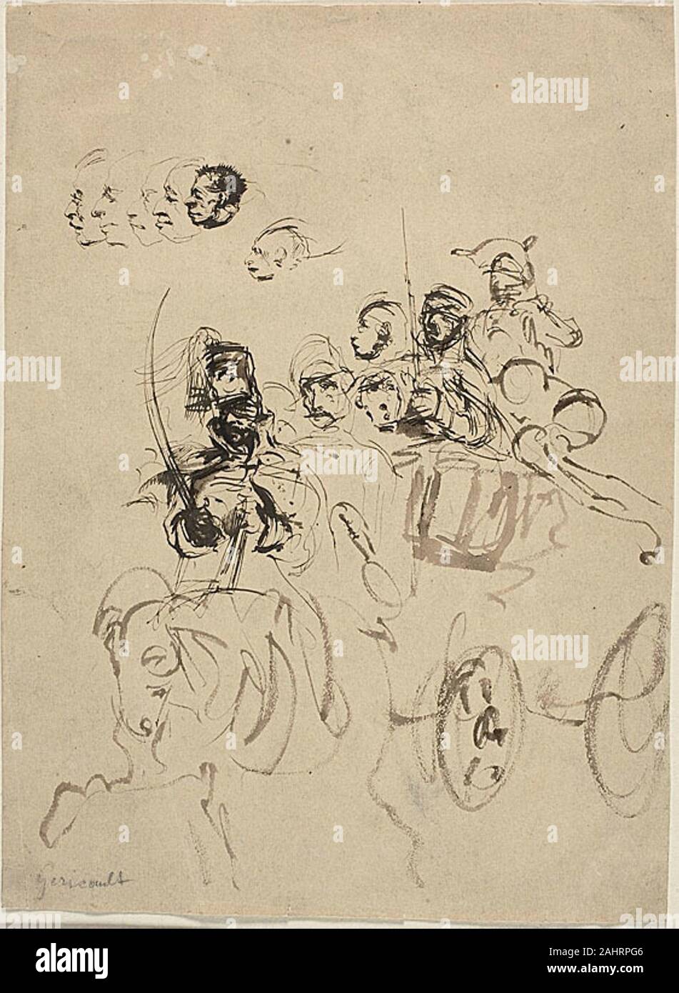 Jean Louis André Théodore Géricault. Esercito napoleonico pullman con ...