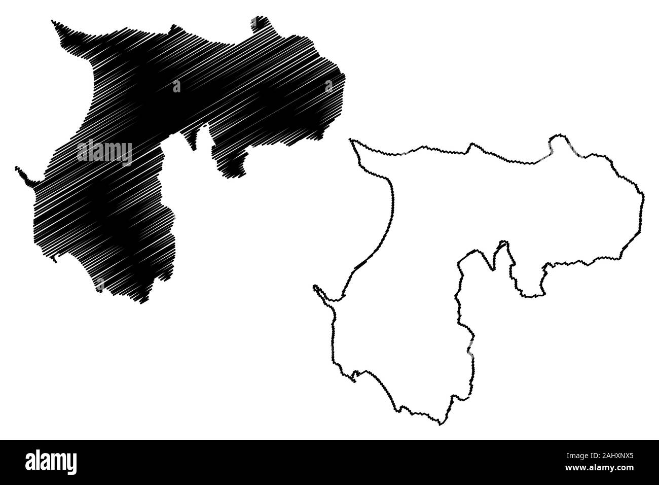 La Contea di Durazzo (Repubblica di Albania) mappa illustrazione ...