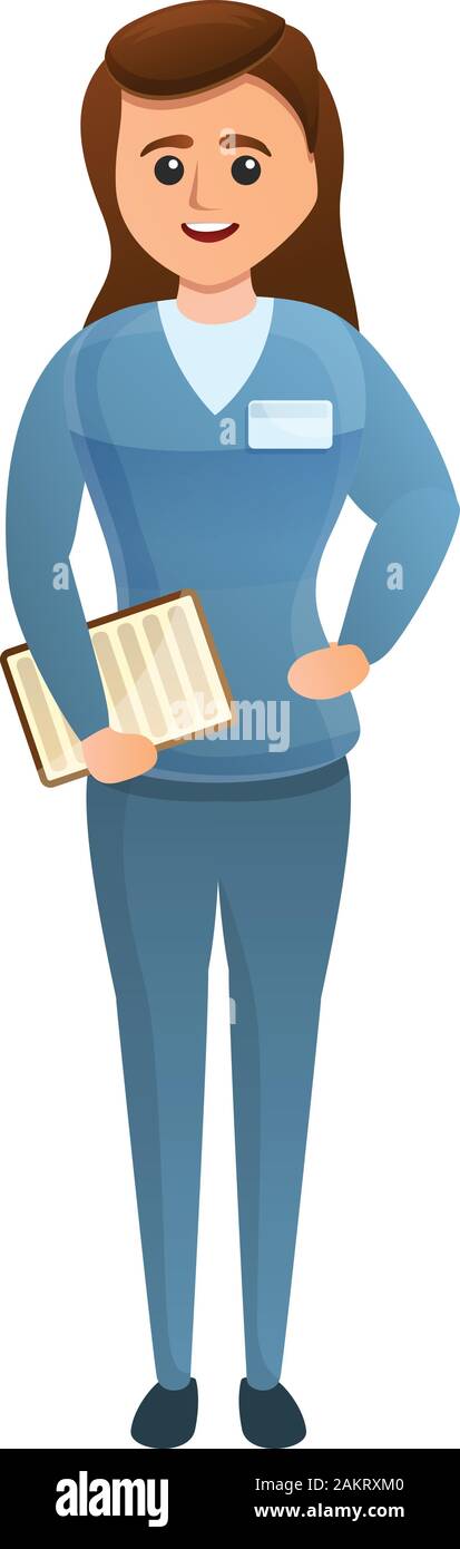 Donna di assistente sociale icona. Cartoon di donna lavoratore sociale ...