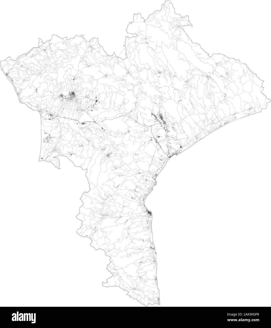 Mappa di catanzaro Foto e Immagini Stock in Bianco e Nero - Alamy