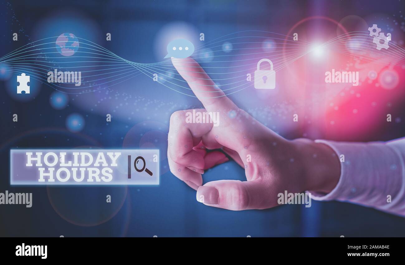 Conceptual la scrittura a mano che mostra Holiday ore. Concetto ...