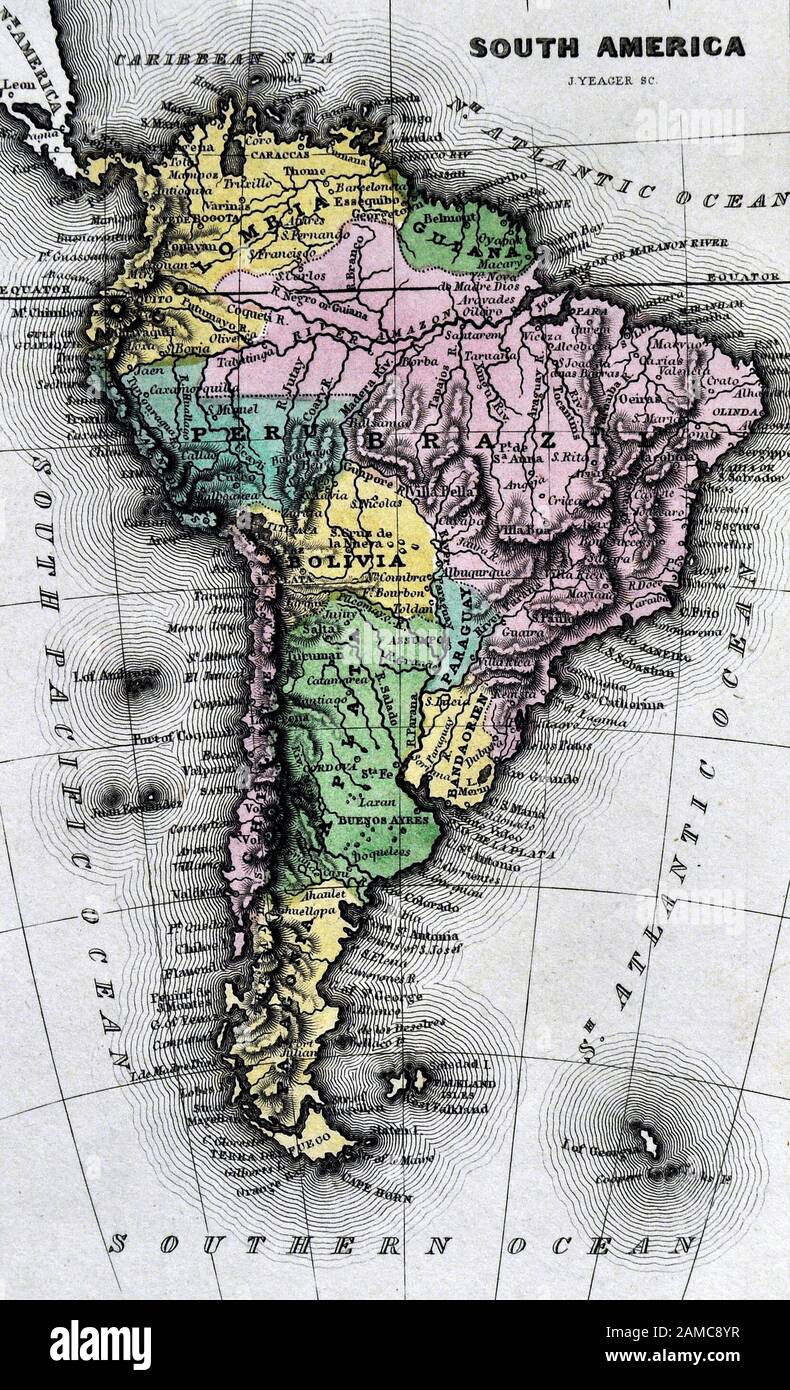 Mappa politica sudamerica immagini e fotografie stock ad alta ...