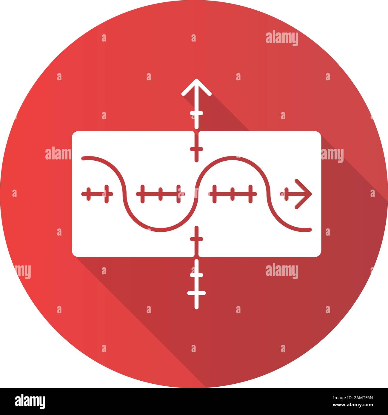 Icona glifo a forma piatta del grafico delle funzioni. Funzione ...