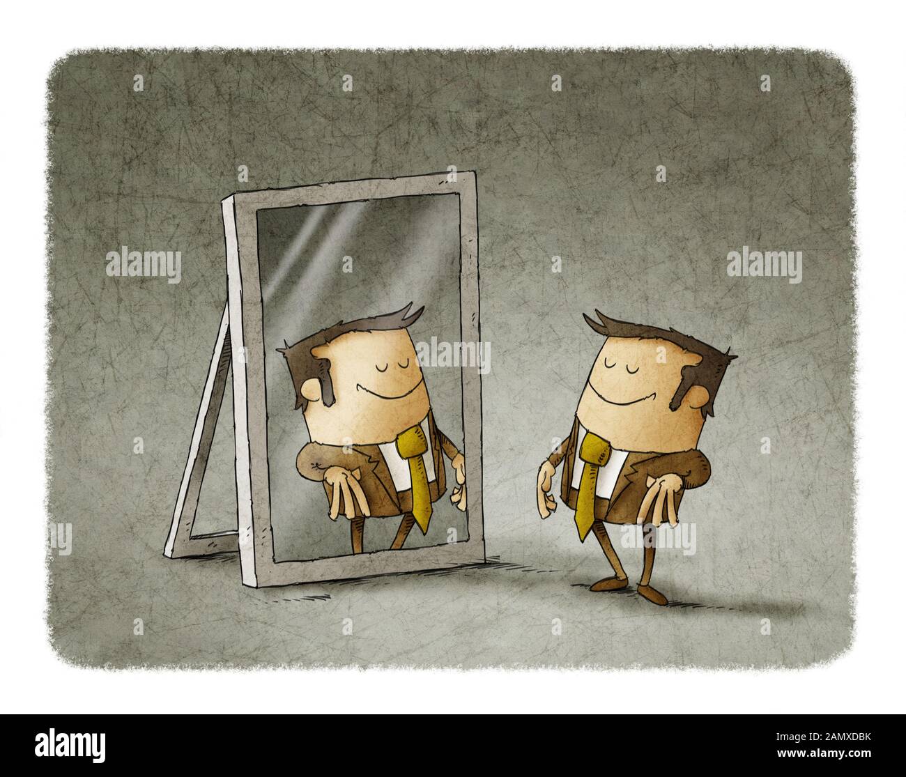 Man looking into mirror cartoon immagini e fotografie stock ad alta ...