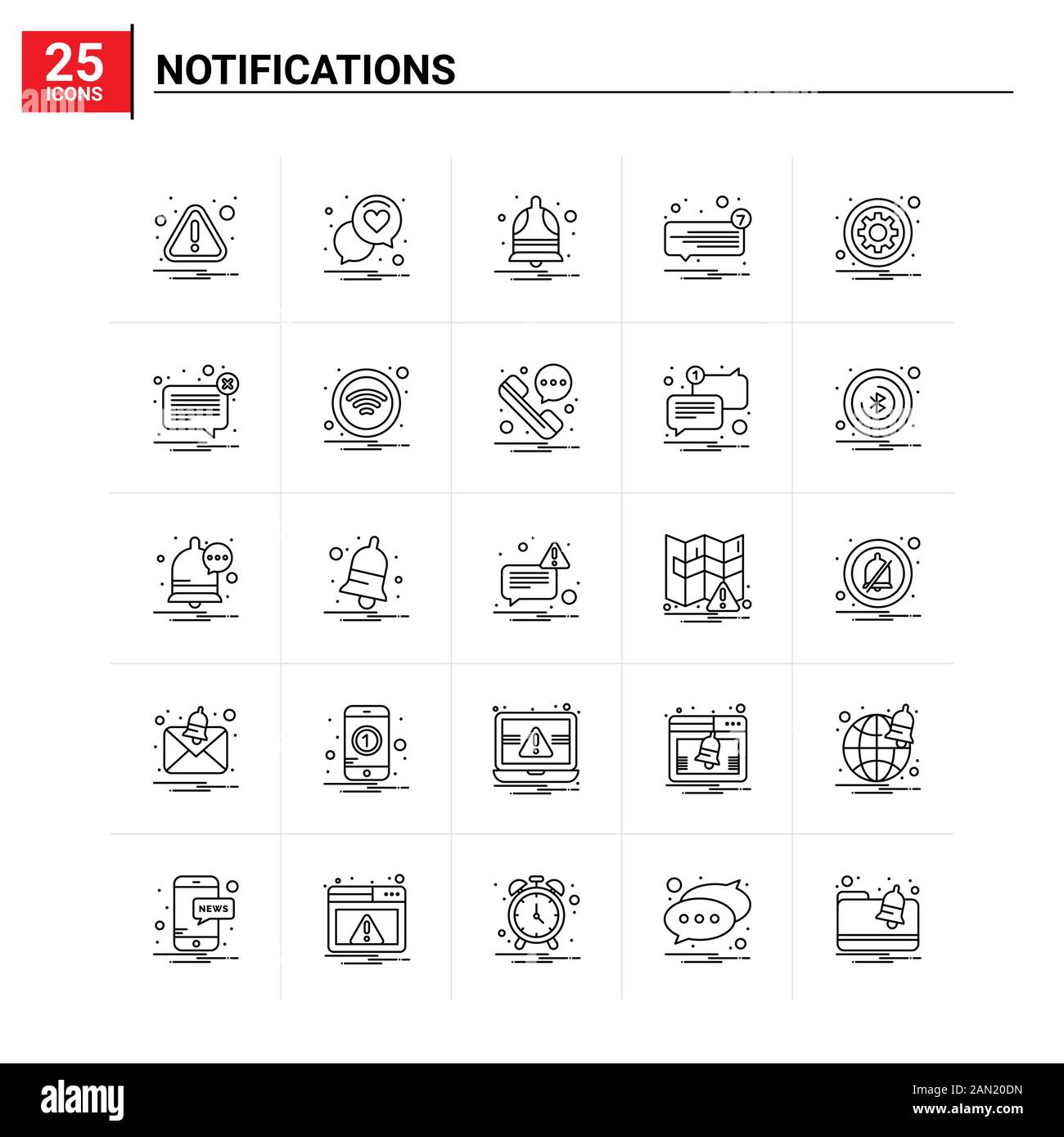 Icona delle notifiche Immagini Vettoriali Stock - Alamy