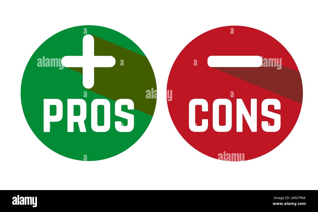 Pro e contro Immagini Vettoriali Stock - Alamy
