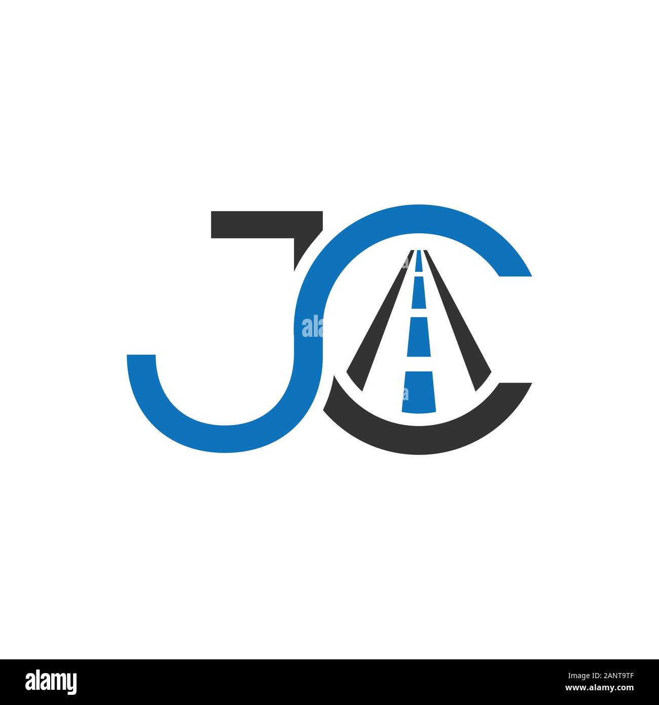 Lettera di Creative JC elemento con cartello stradale logo design ...