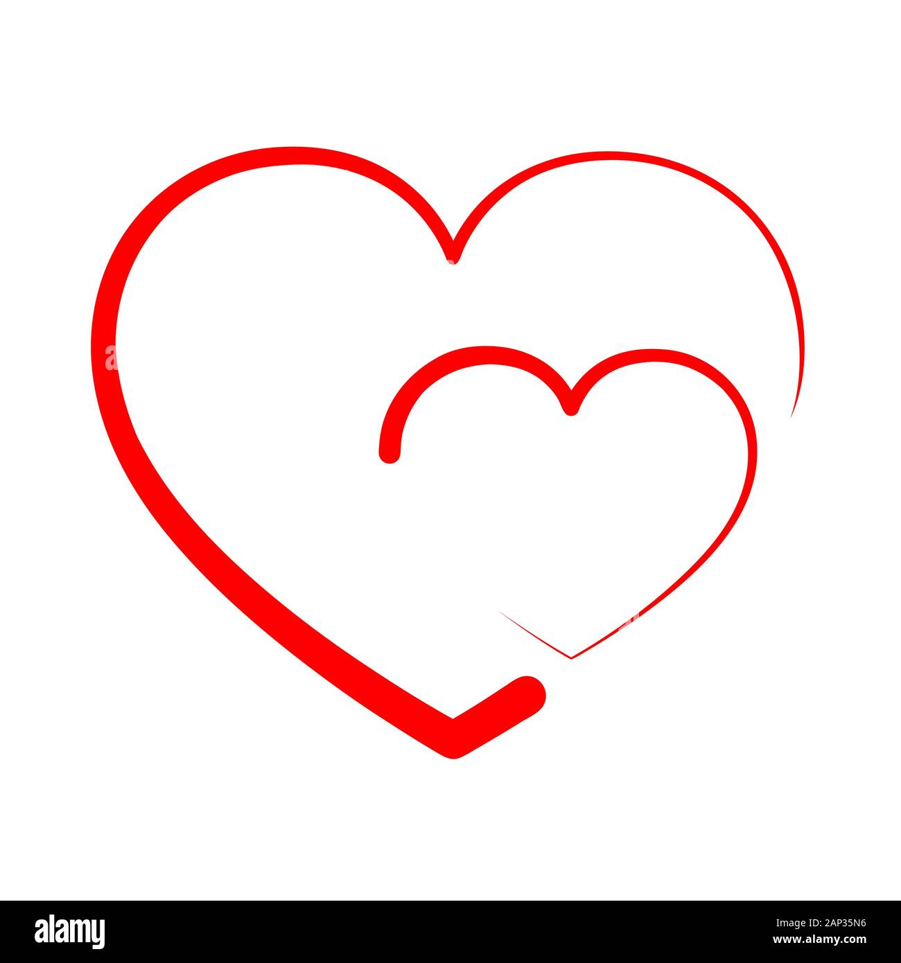 Abstract cuori contorno del profilo. Illustrazione Vettoriale. Cuori ...