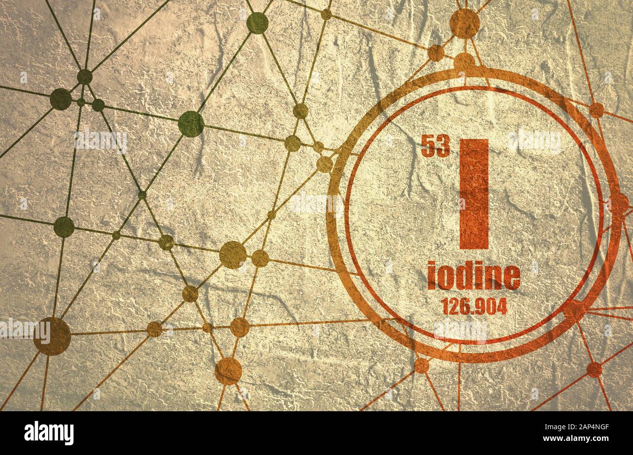 Iodio elemento chimico. Segno con numero atomico e peso atomico ...