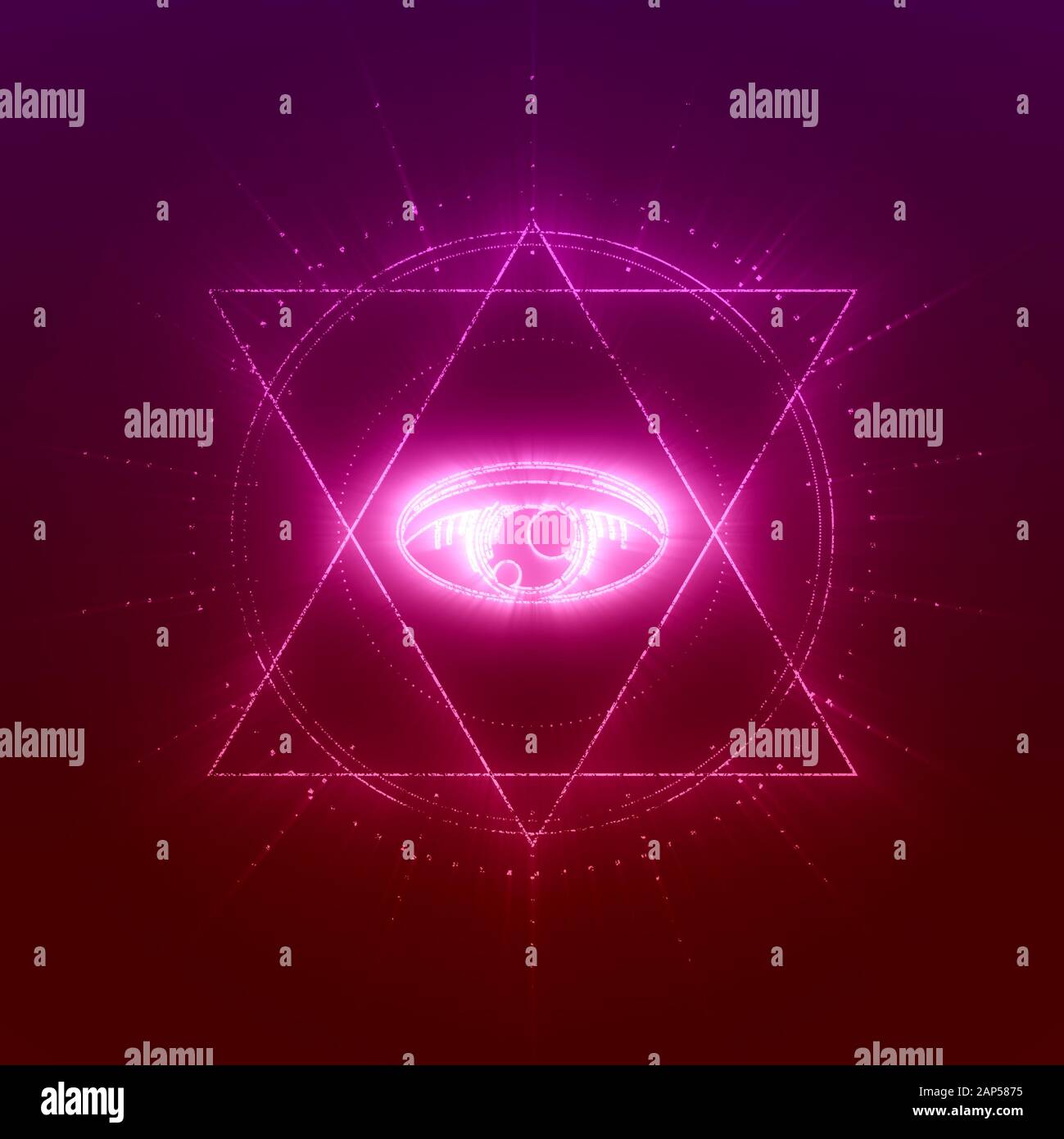 Geometria mistica simbolo brillante. Alchimia lineare, occulto, segno ...