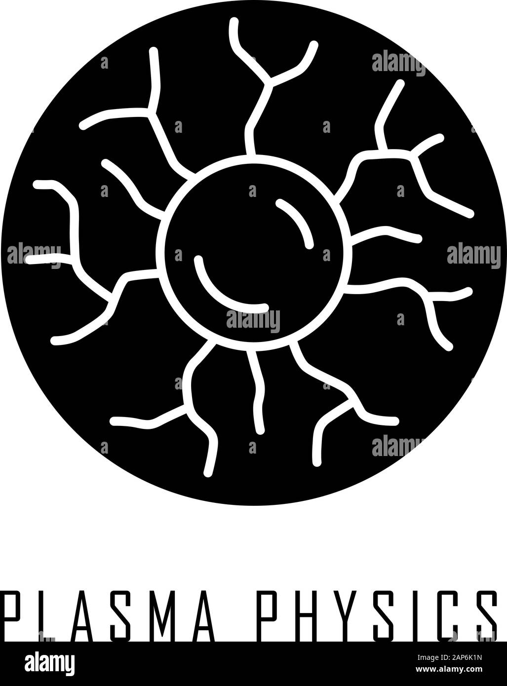 La fisica del plasma glifo icona. Stato di elevata energia della ...