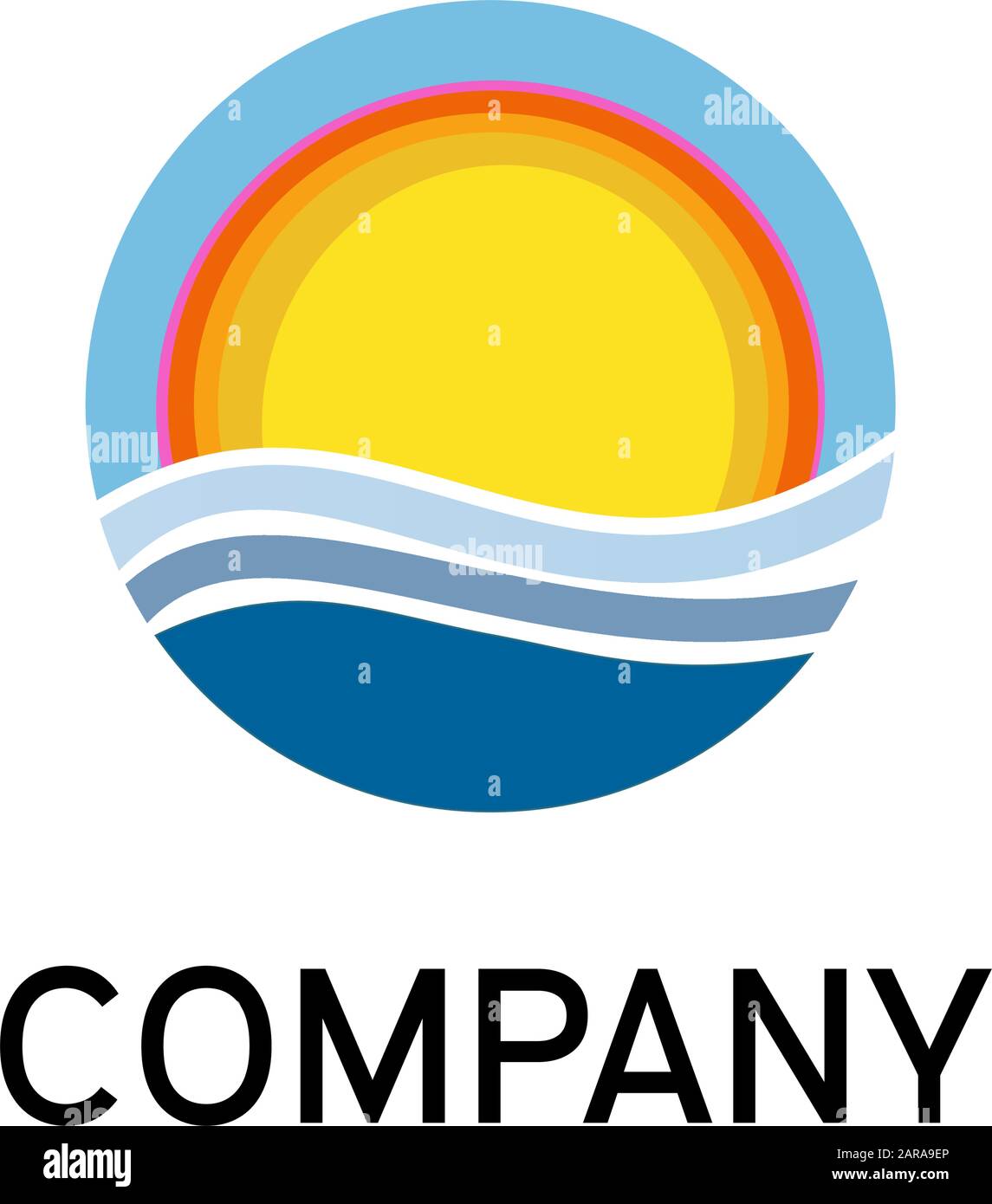 Logo onde mare stilizzata Immagini Vettoriali Stock - Alamy
