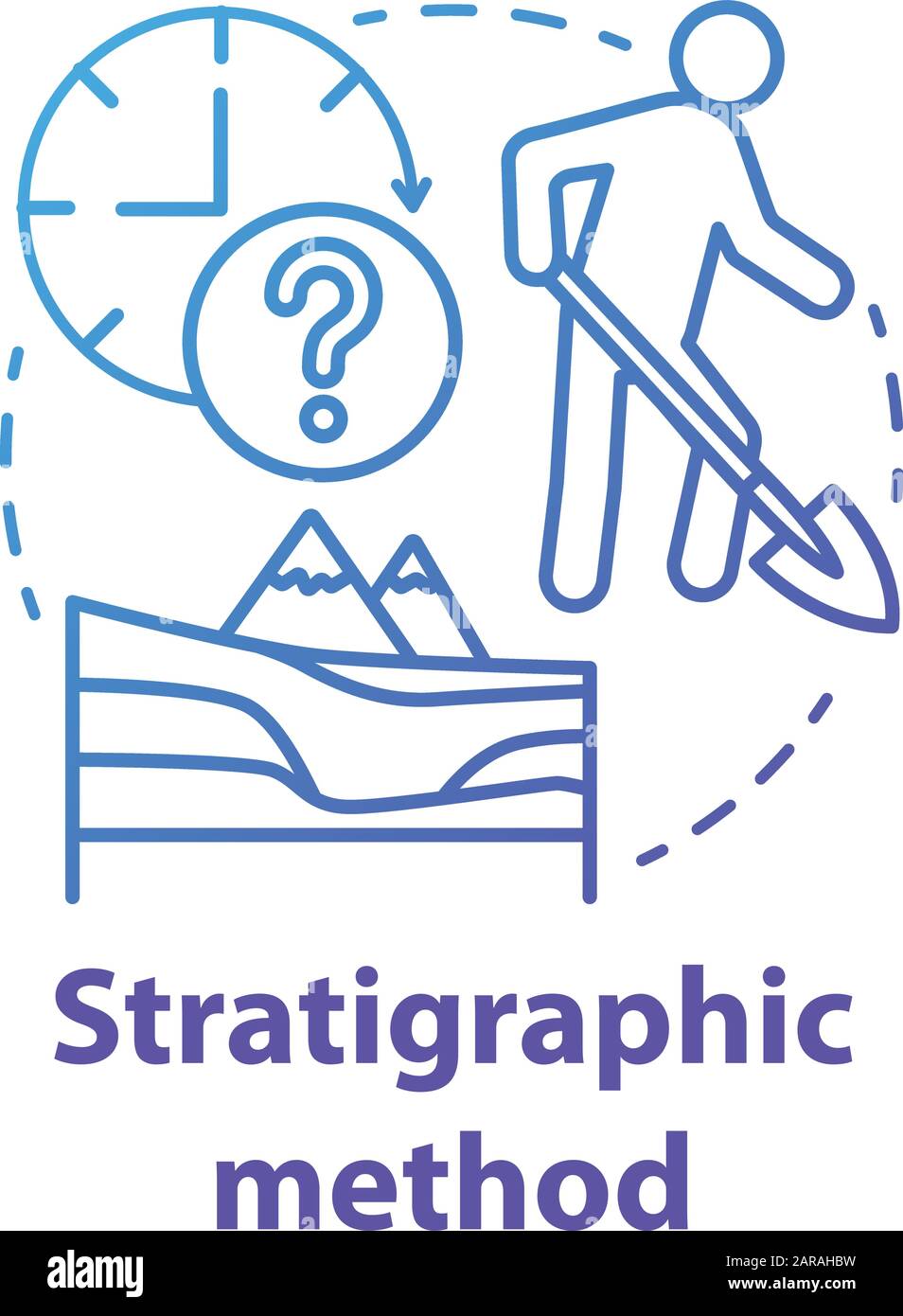 Icona del metodo stratigrafico. Scavi archeologici, strati storici ...