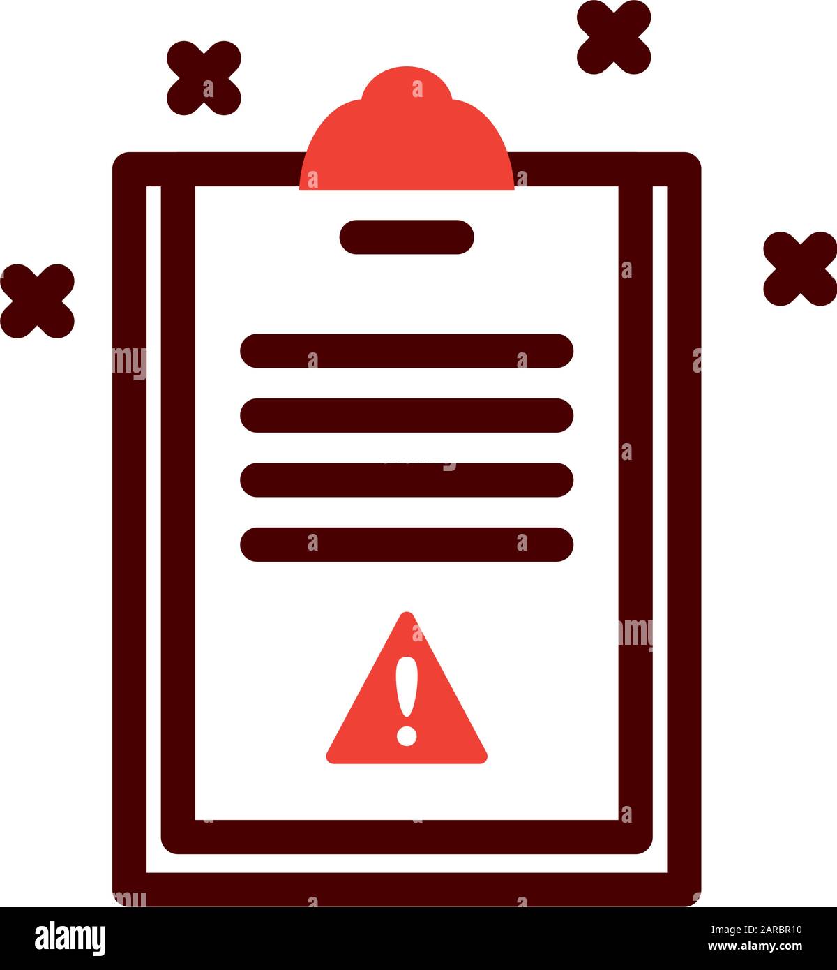 Documento isolato con disegno vettoriale dei simboli di allarme ...