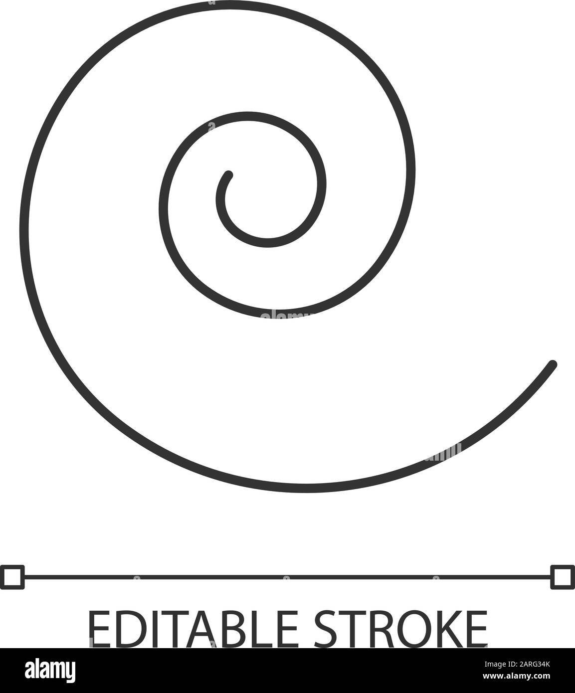 Icona lineare a spirale. Linea curva. Turbolenza nera. Corsa ondulata ...