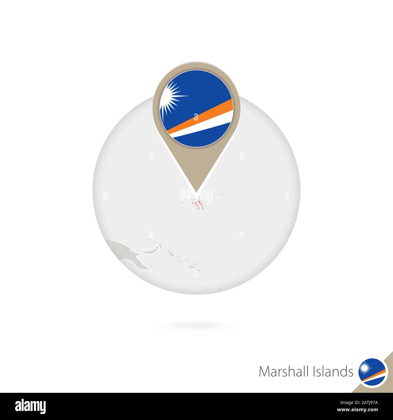Isole Marshall mappa e bandiera in cerchio. Mappa di Isole Marshall ...