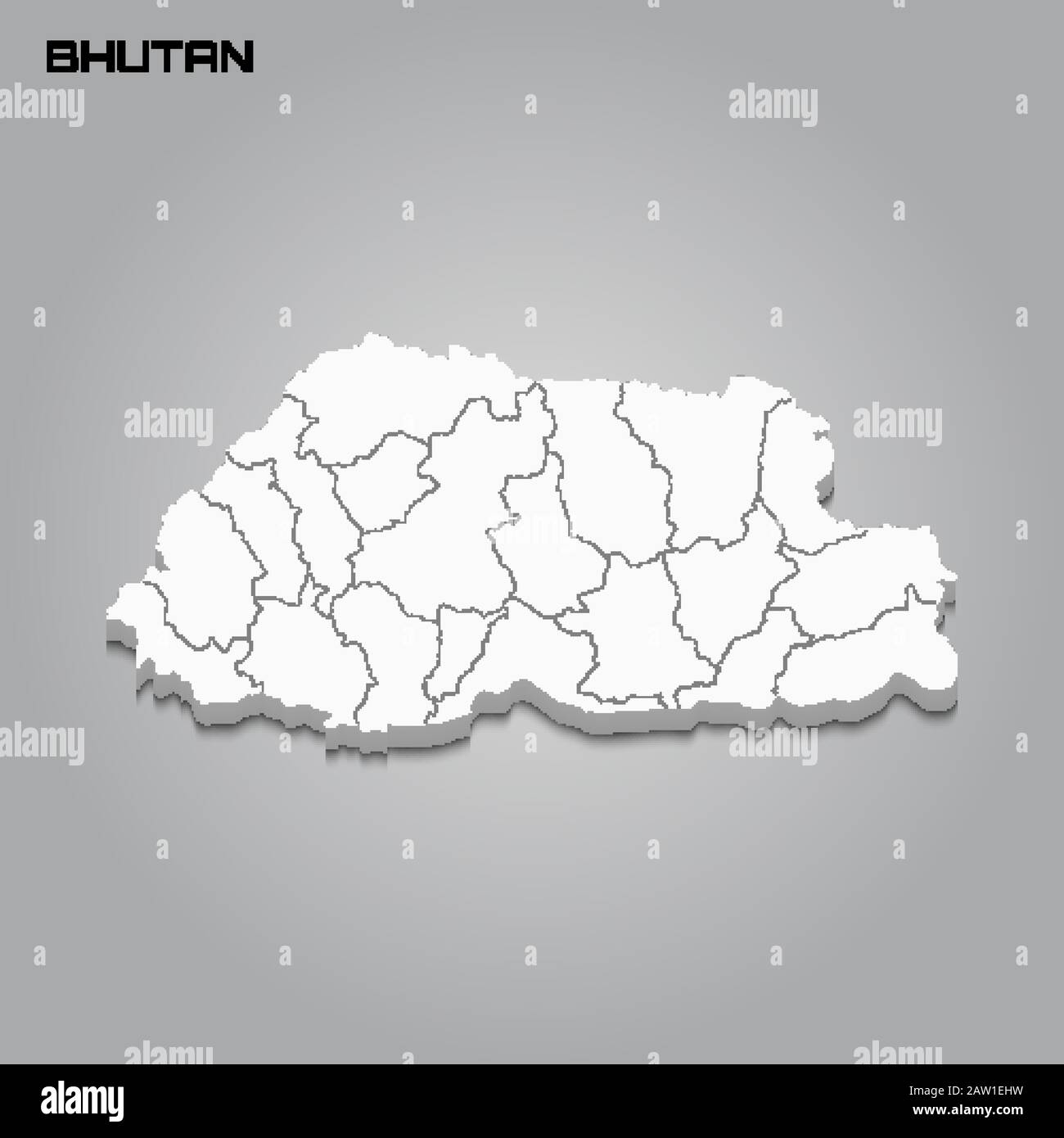 Mappa del bhutan 3d Immagini Vettoriali Stock - Alamy