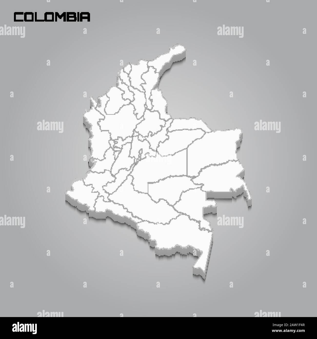 Mappa della colombia cartina geografica immagini e fotografie stock ad ...