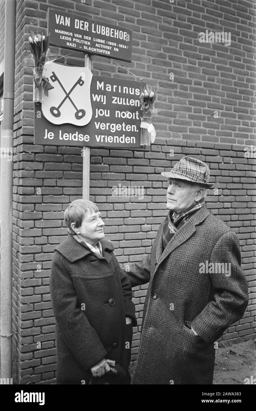 La targhetta di presentazione Van der Lubbeof Leiden (Marinus van der ...