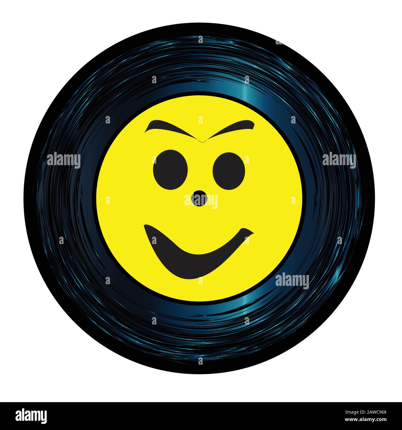 Happy Emoji emoticon su un disco in vinile da 45 sette Pollici con ...