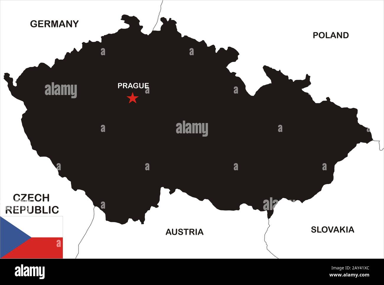 Repubblica ceca cartina politica immagini e fotografie stock ad alta ...