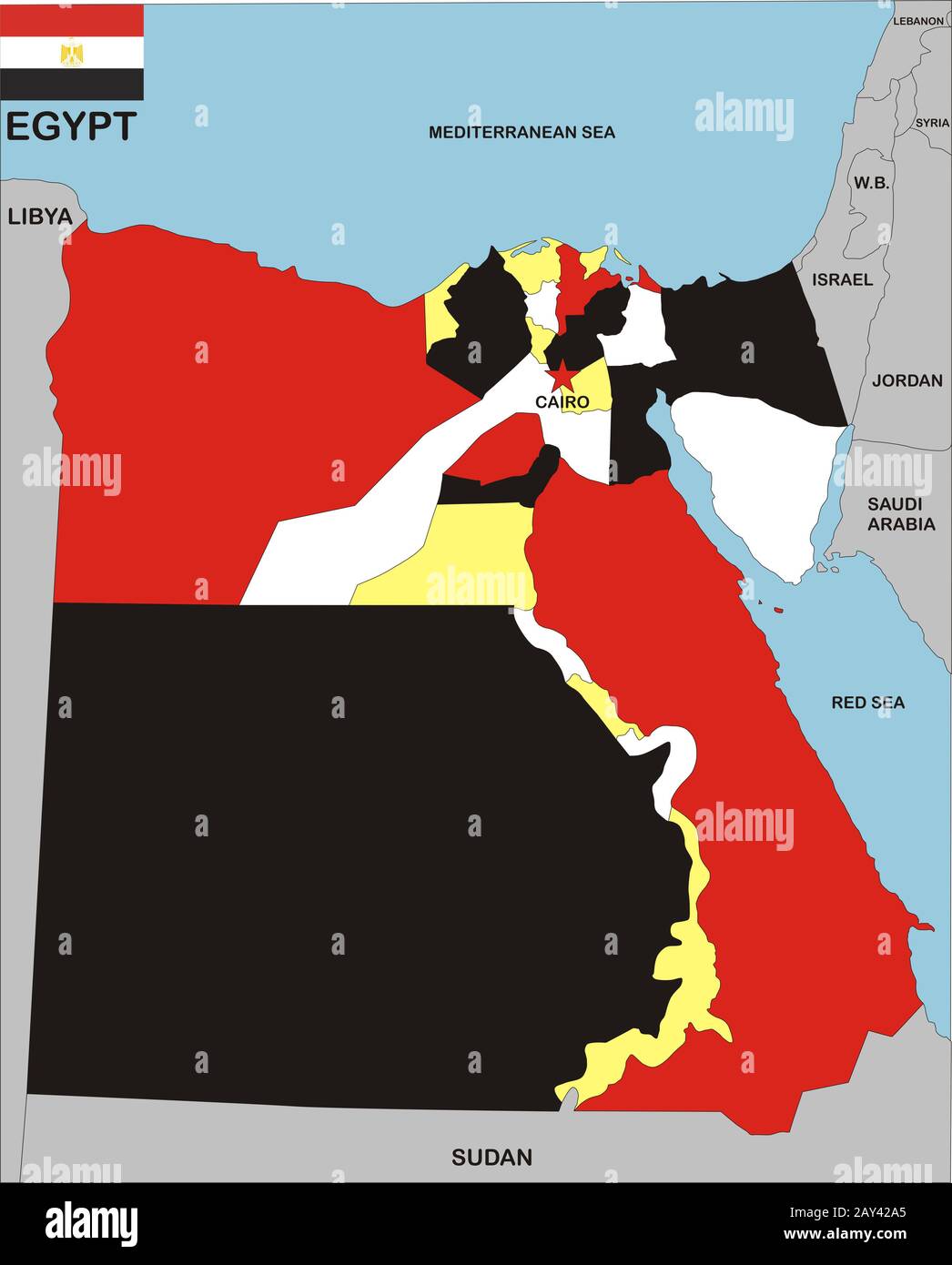 Mappa egitto politica immagini e fotografie stock ad alta risoluzione ...