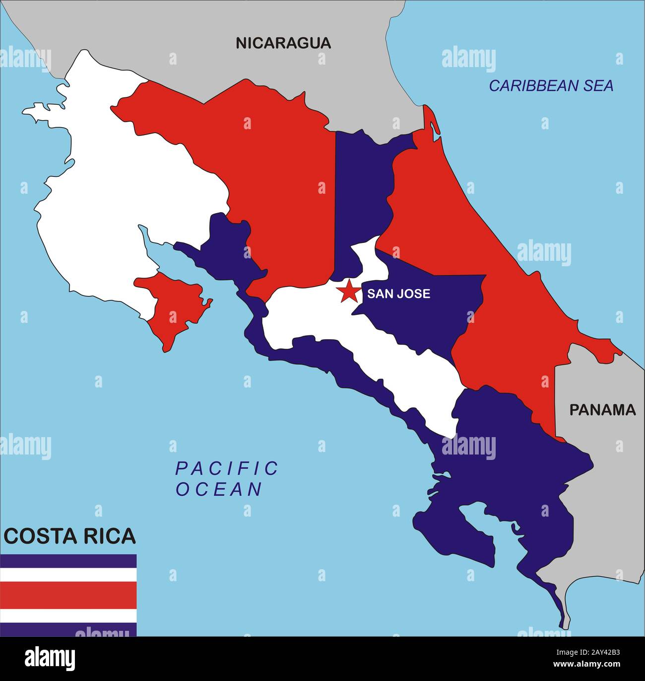 Mappa costa rica immagini e fotografie stock ad alta risoluzione - Alamy