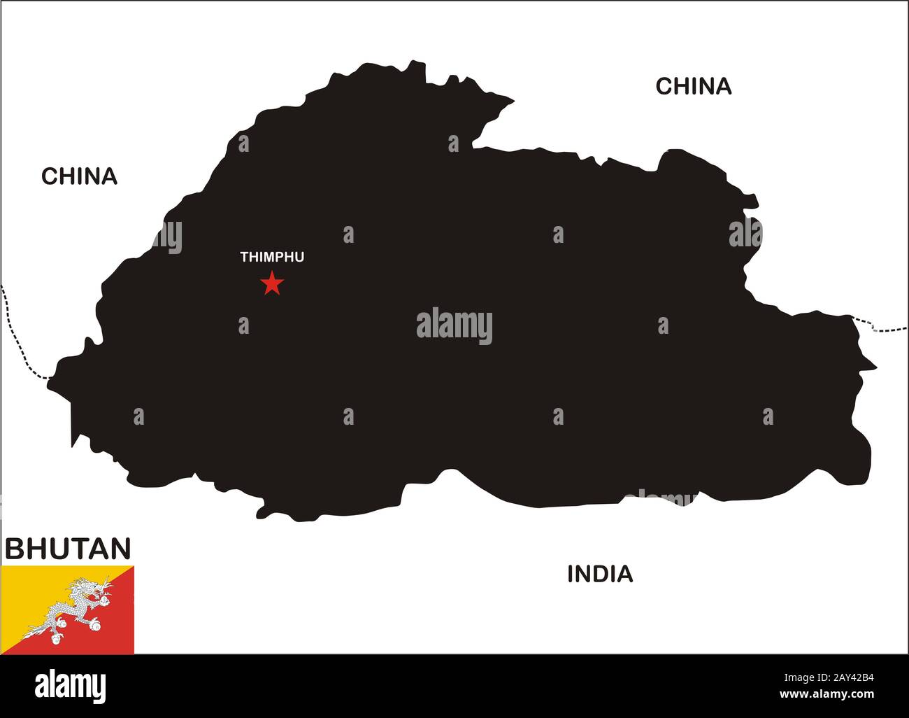 Mappa del bhutan immagini e fotografie stock ad alta risoluzione - Alamy