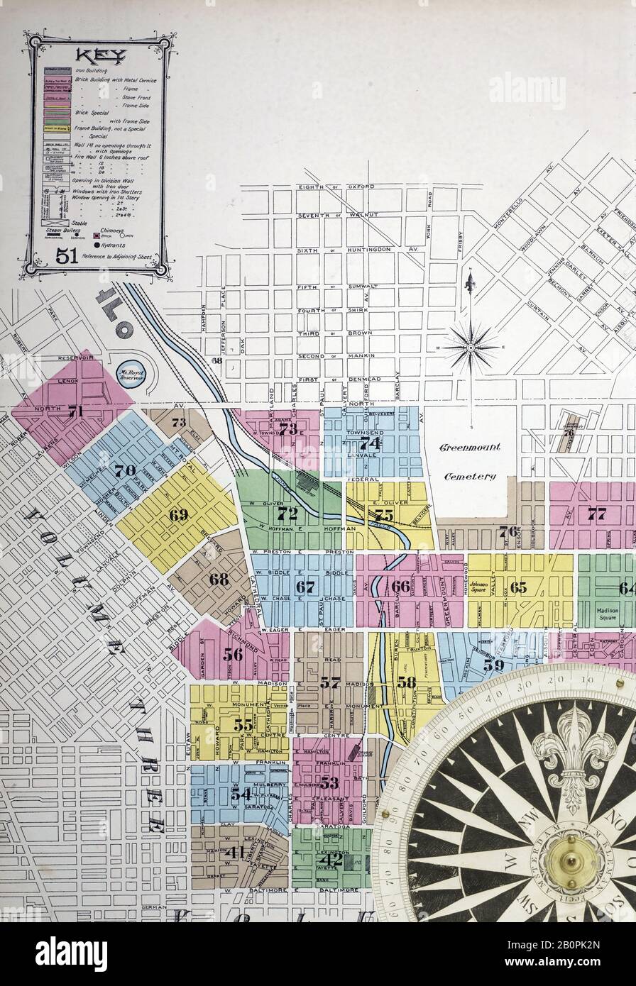 Immagine 1 Della Mappa Sanborn Fire Insurance Da Baltimora, Baltimore ...