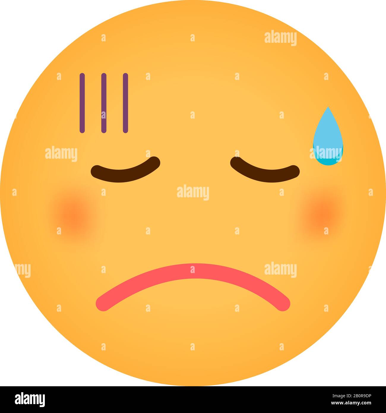 Sad boy face cartoon illustration Immagini Vettoriali Stock - Alamy
