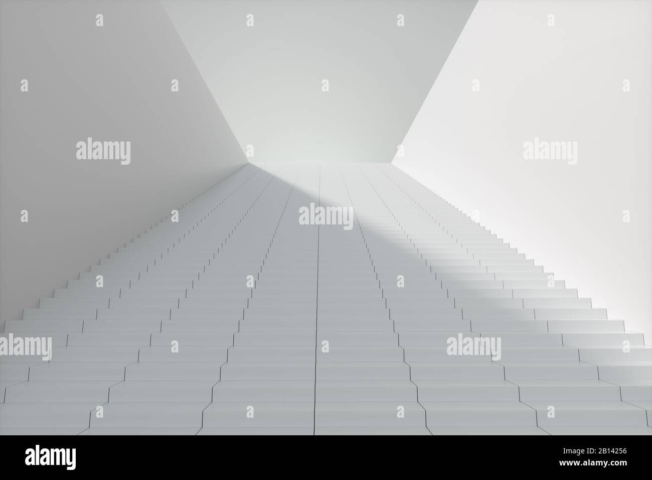 Gradini e pareti con sfondo bianco, costruzione moderna, rendering 3d ...