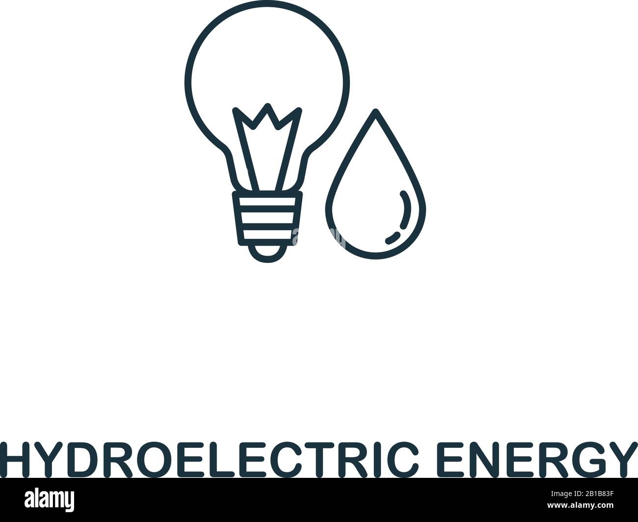 Icona energia idroelettrica dalla raccolta di energia pulita. Elemento ...